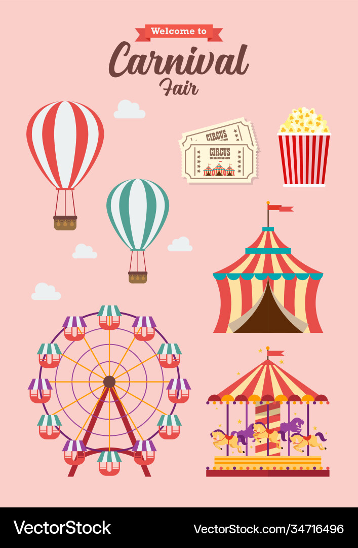Carnival festival collection Royalty Free Vector Image