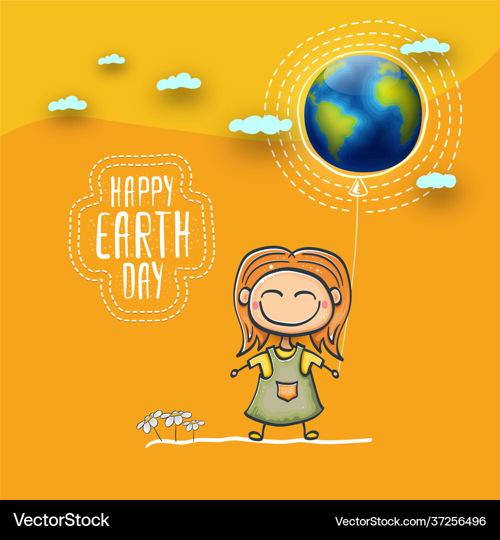 Cartoon earth day or banner Royalty Free Vector Image