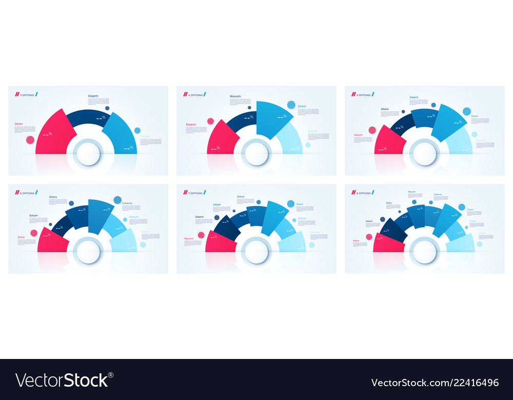 Circle chart designs templates Royalty Free Vector Image