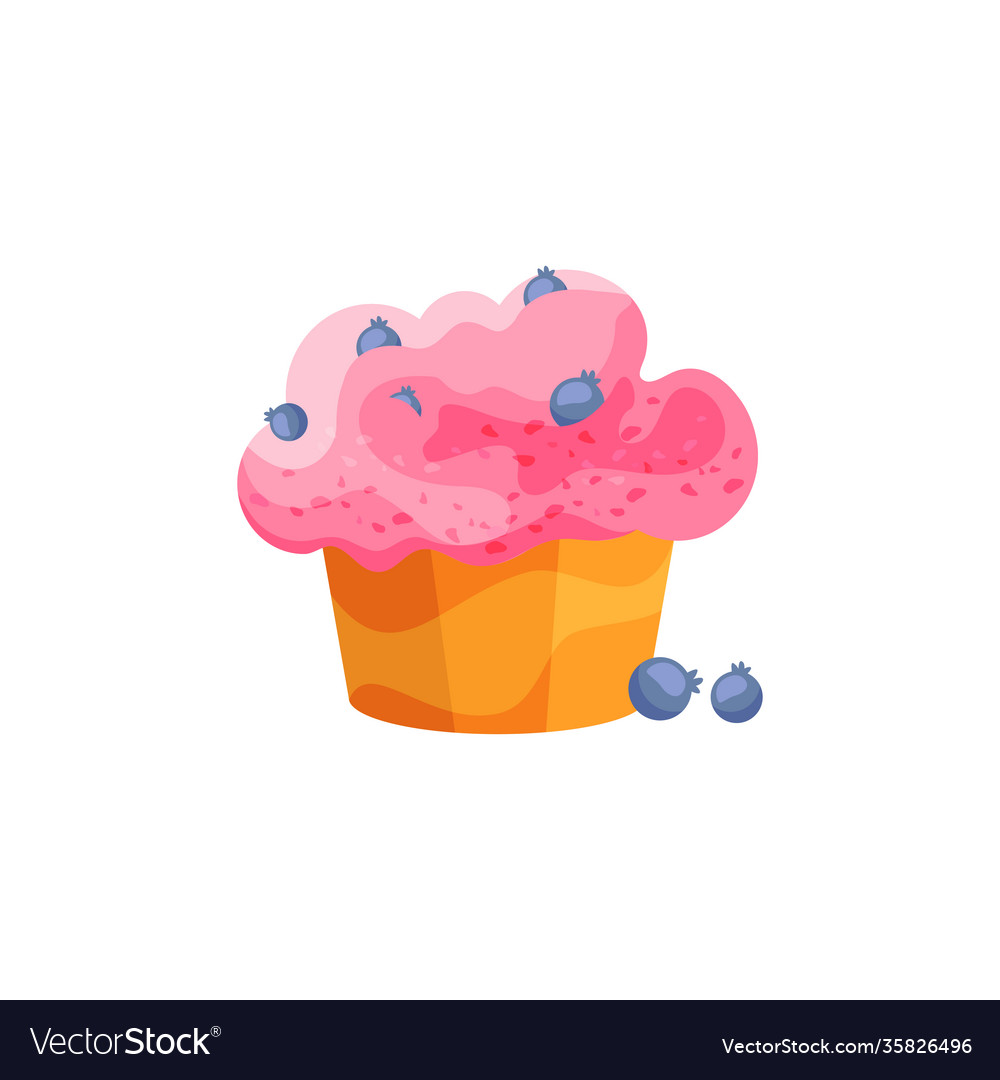 Cupcake flat Royalty Free Vector Image - VectorStock