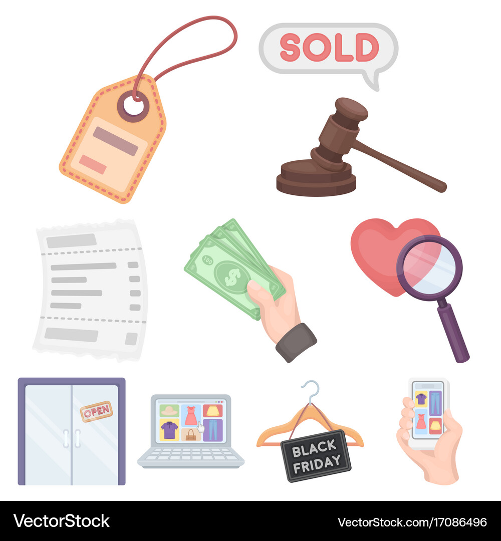 E-commerce set icons in cartoon style big Vector Image