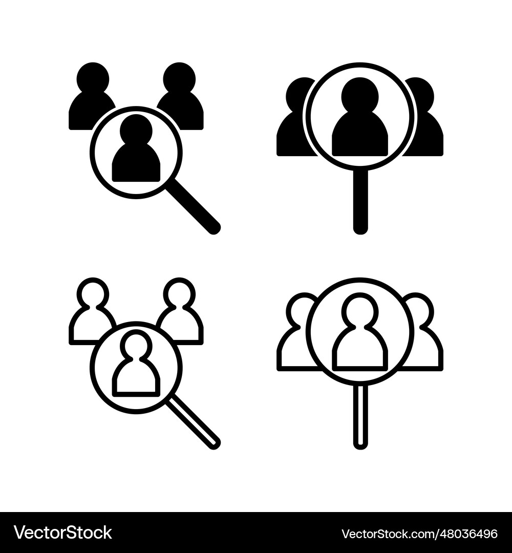 Hiring icon search job vacancy icon magnifying Vector Image