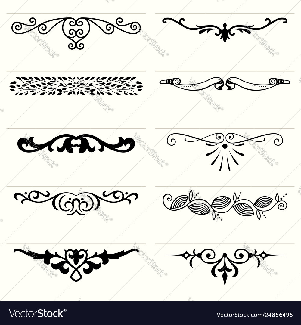 Horizontal decorative elements set 2 Royalty Free Vector
