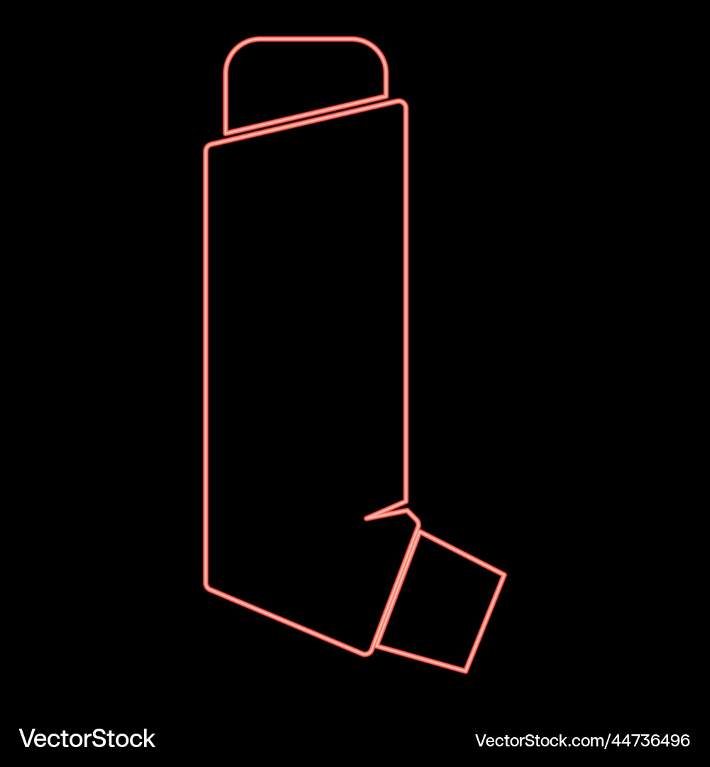 Neon manual inhaler red color image flat style Vector Image