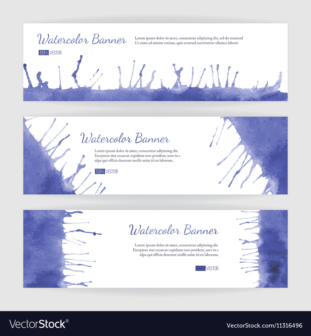 Set of watercolor banners Royalty Free Vector Image
