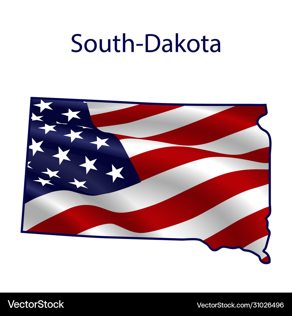 South-dakota full american flag Royalty Free Vector Image