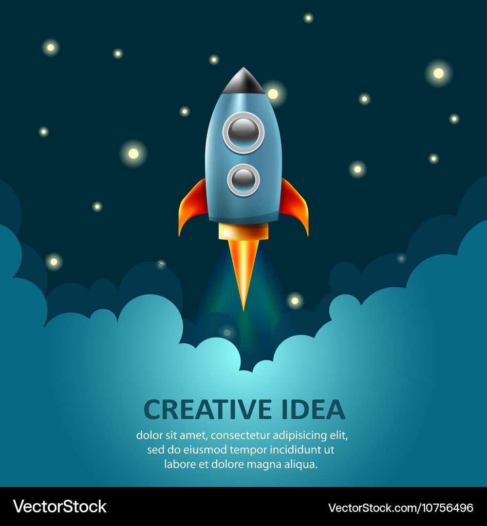 Space rocket launch creative idea business Vector Image