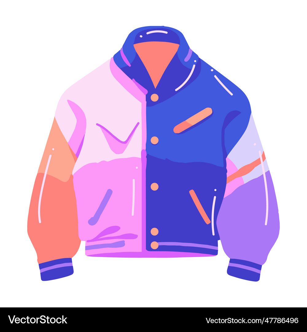 Teenage jacket in flat style isolated Royalty Free Vector