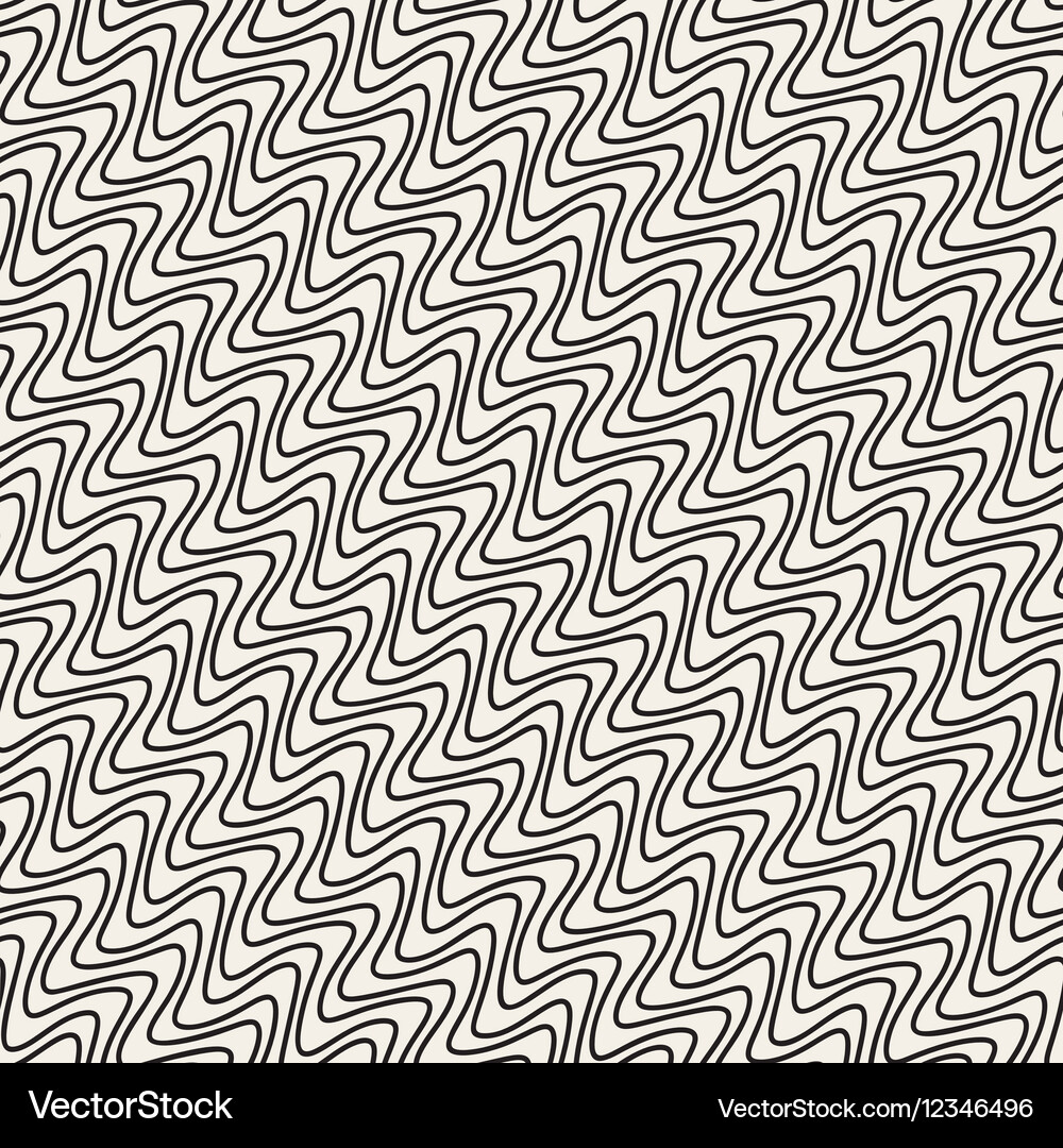 Wavy ripple lines seamless black and white Vector Image