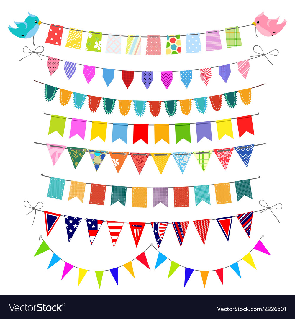 Bunting set Royalty Free Vector Image - VectorStock