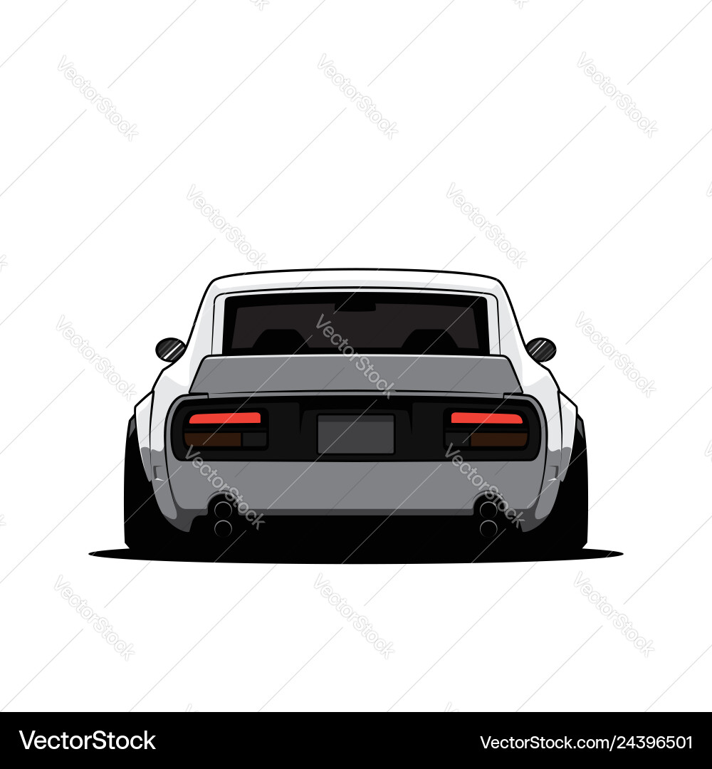 Cartoon japan tuned car isolated Royalty Free Vector Image