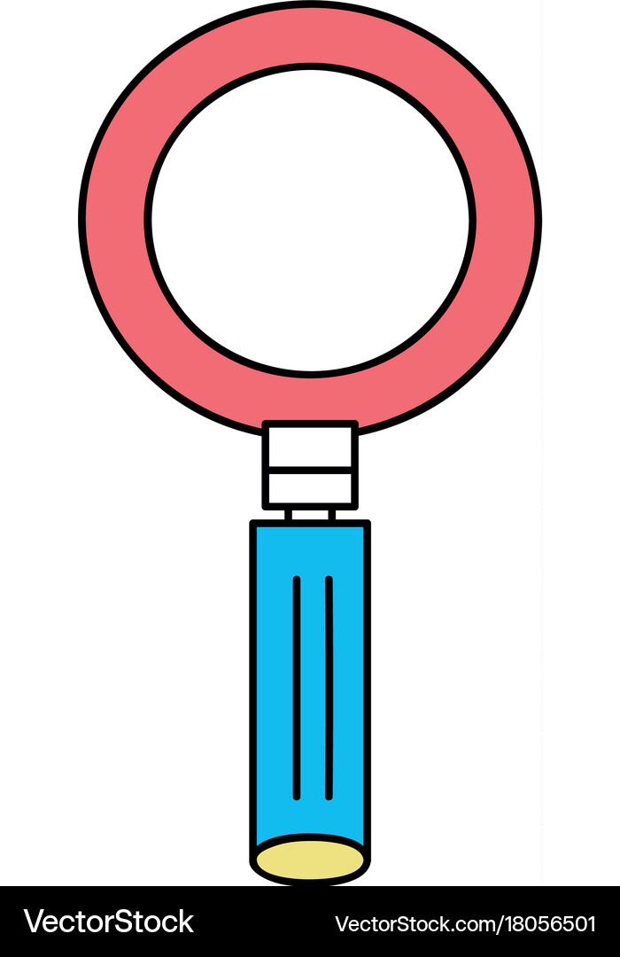 Color magnifying glass tool with optical lens Vector Image