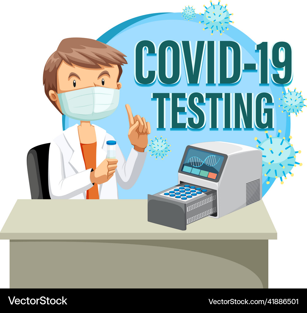 Covid19 testing with antigen test kit Royalty Free Vector