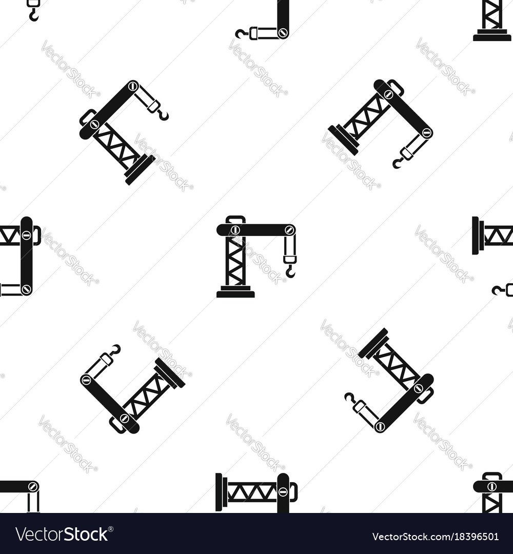 Crane pattern seamless black Royalty Free Vector Image
