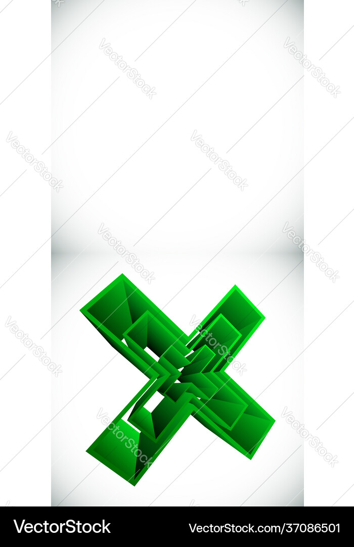 Cross sign symbol letter x graphics Royalty Free Vector