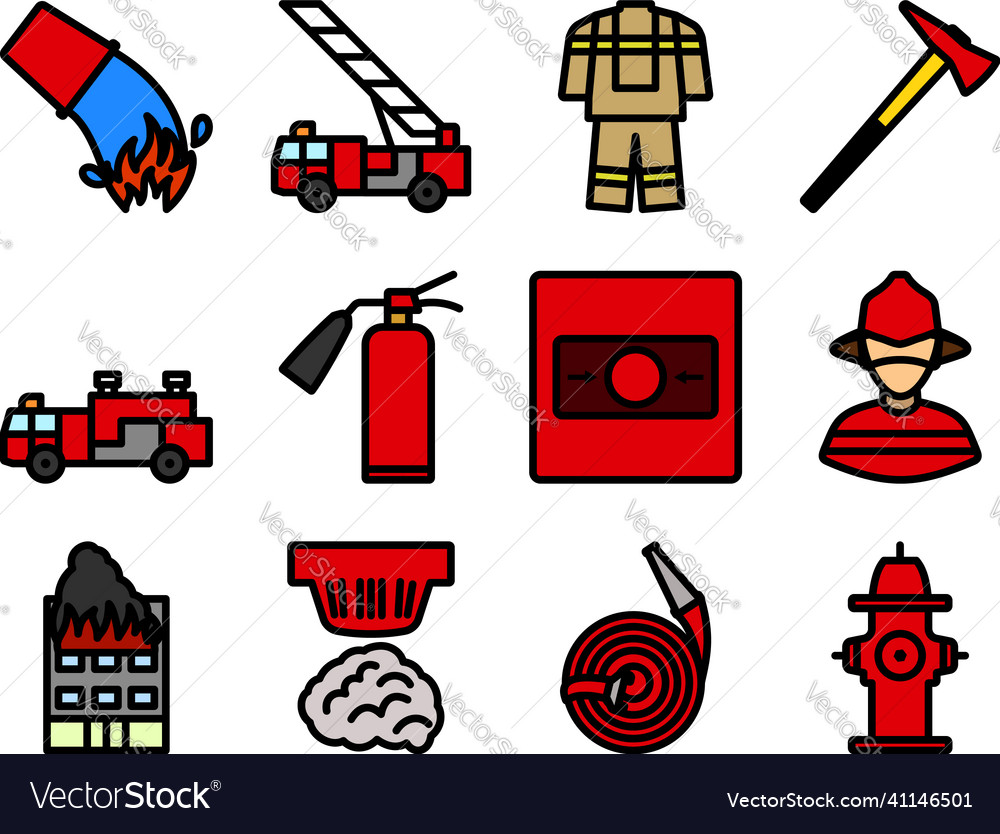 Fire icon set Royalty Free Vector Image - VectorStock