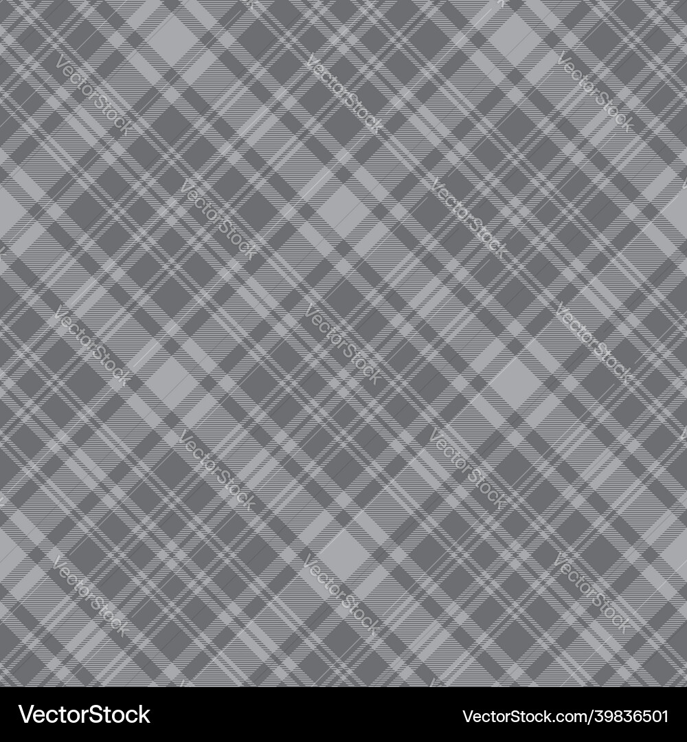 Grey diagonal plaid tartan textured seamless Vector Image