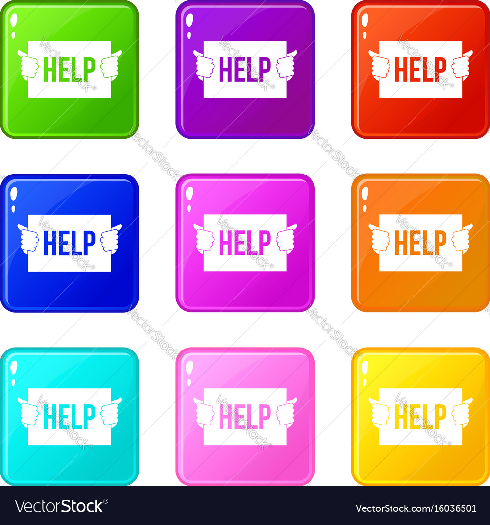Help set 9 Royalty Free Vector Image - VectorStock