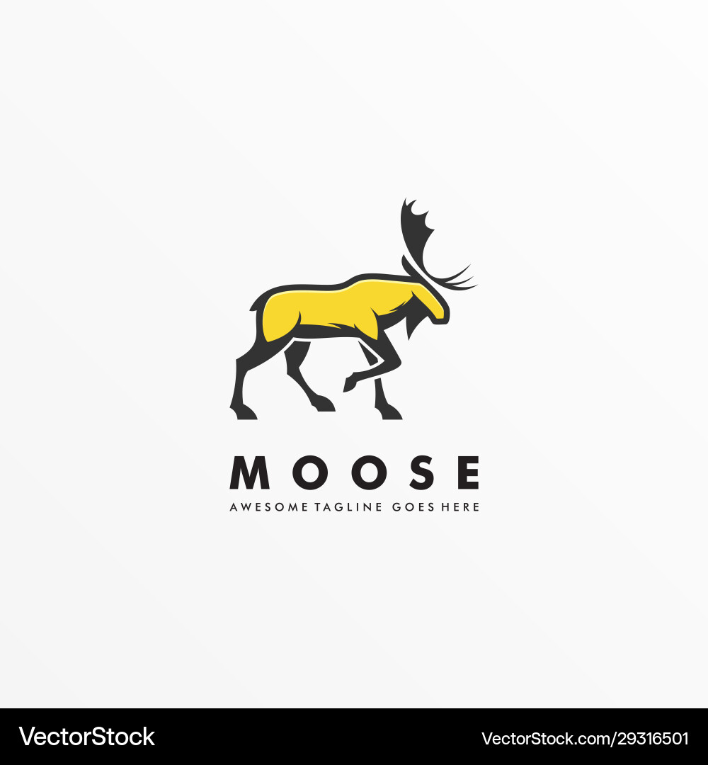 Logo moose pose mascot cartoon Royalty Free Vector Image