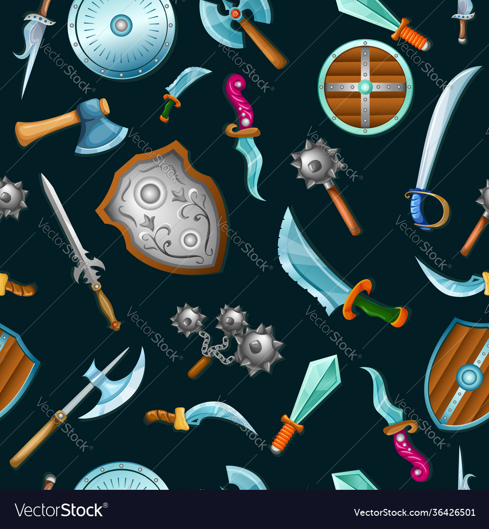 Medieval weapons pattern Royalty Free Vector Image