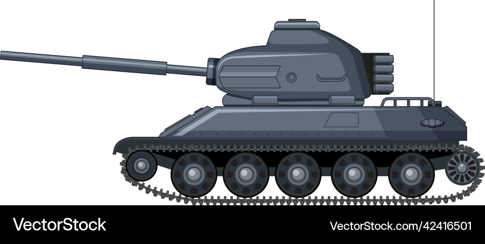 Military battle tank on white background Vector Image