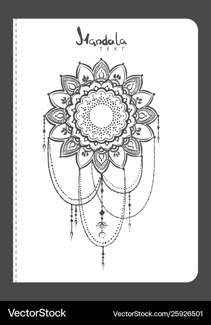 Notebook mehndi pattern Royalty Free Vector Image
