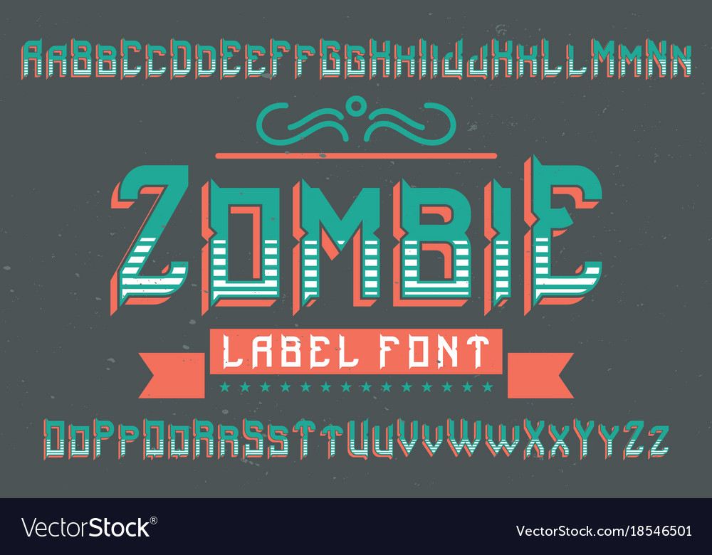 Original label typeface Royalty Free Vector Image