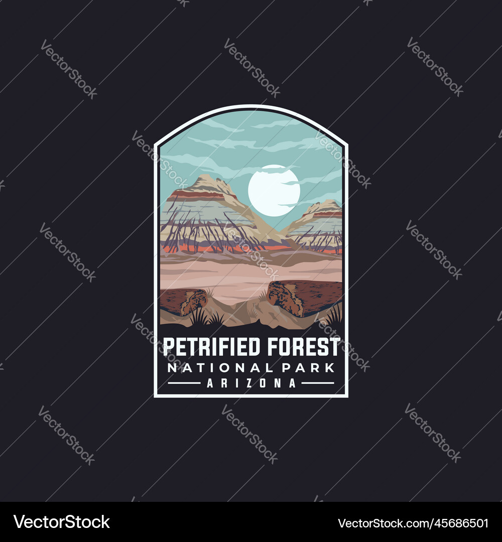 Petrified forest national park template Royalty Free Vector