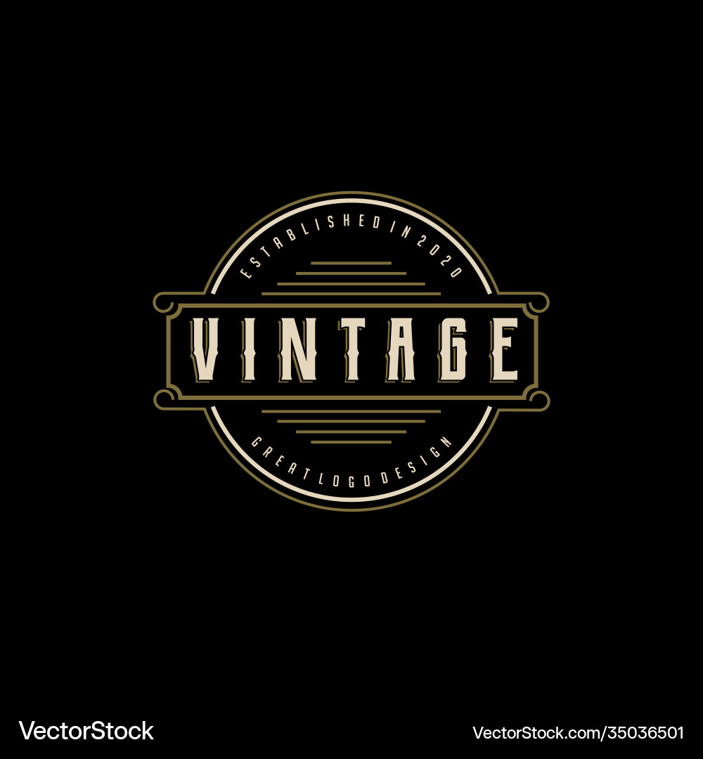 Retro vintage badge emblem logo design Royalty Free Vector
