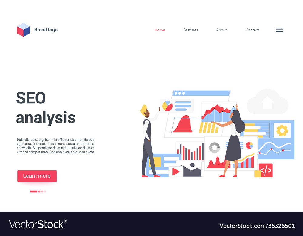 Seo analysis business development technology Vector Image