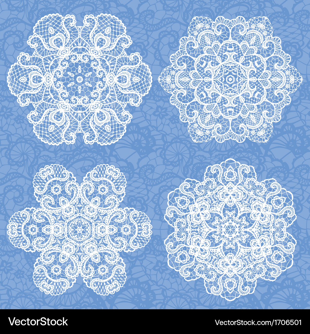 Set of lace ornaments Royalty Free Vector Image