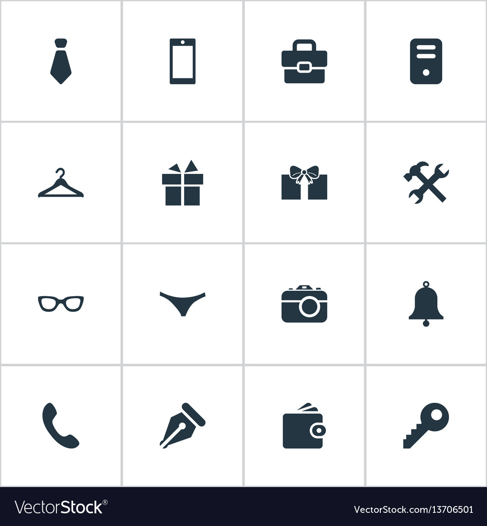 Set simple icons element Royalty Free Vector Image