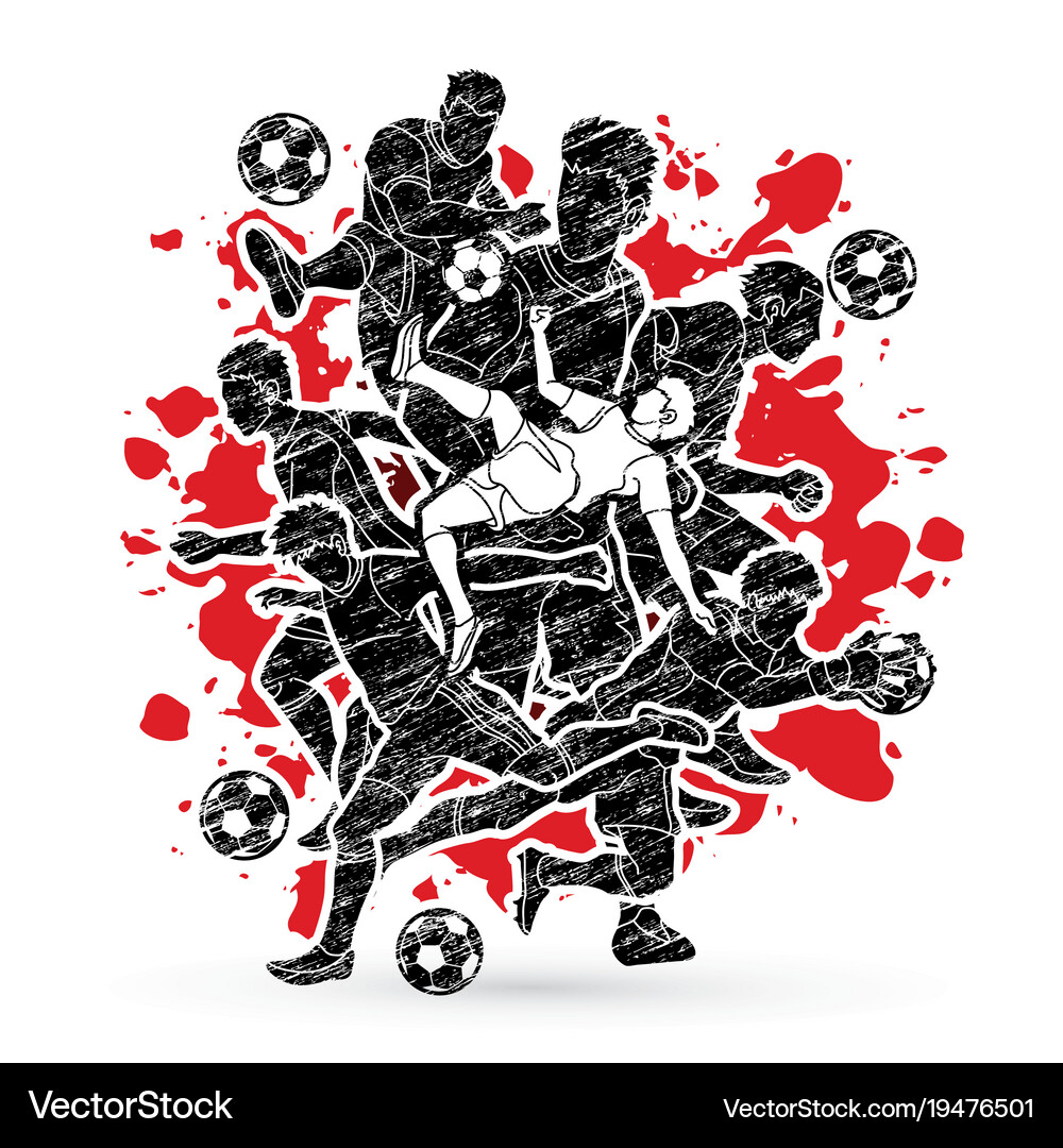 Soccer player team composition Royalty Free Vector Image