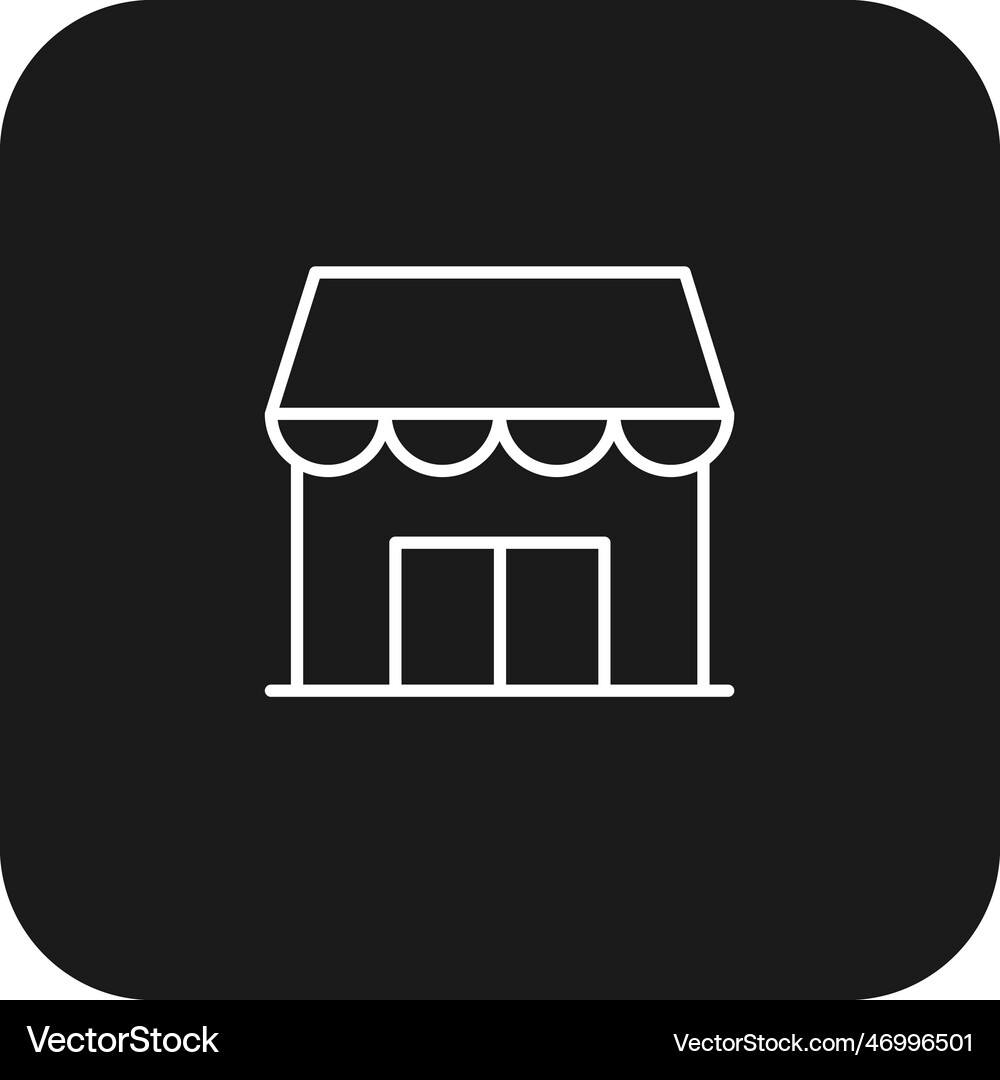 Store real estate icon with black filled line Vector Image