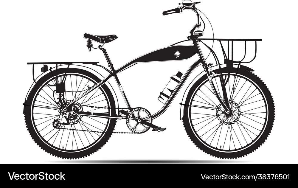 Touring bike in flat style Royalty Free Vector Image