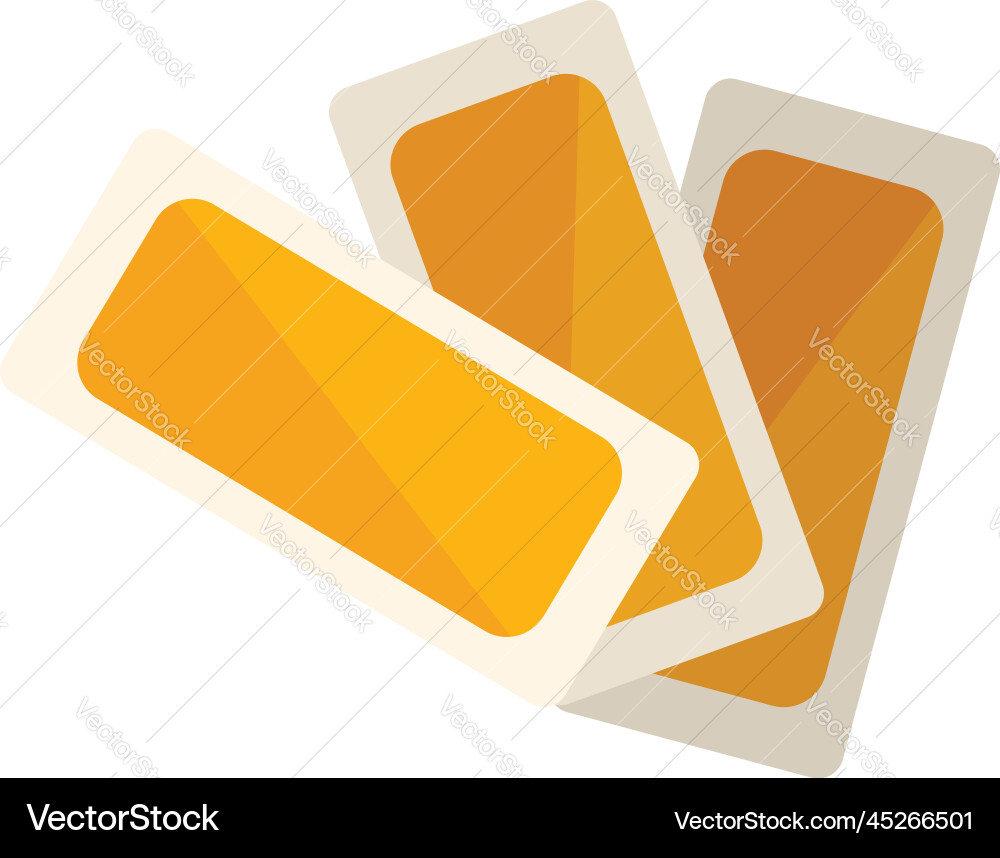 Wax seal stamp icon flat gold sugar Royalty Free Vector