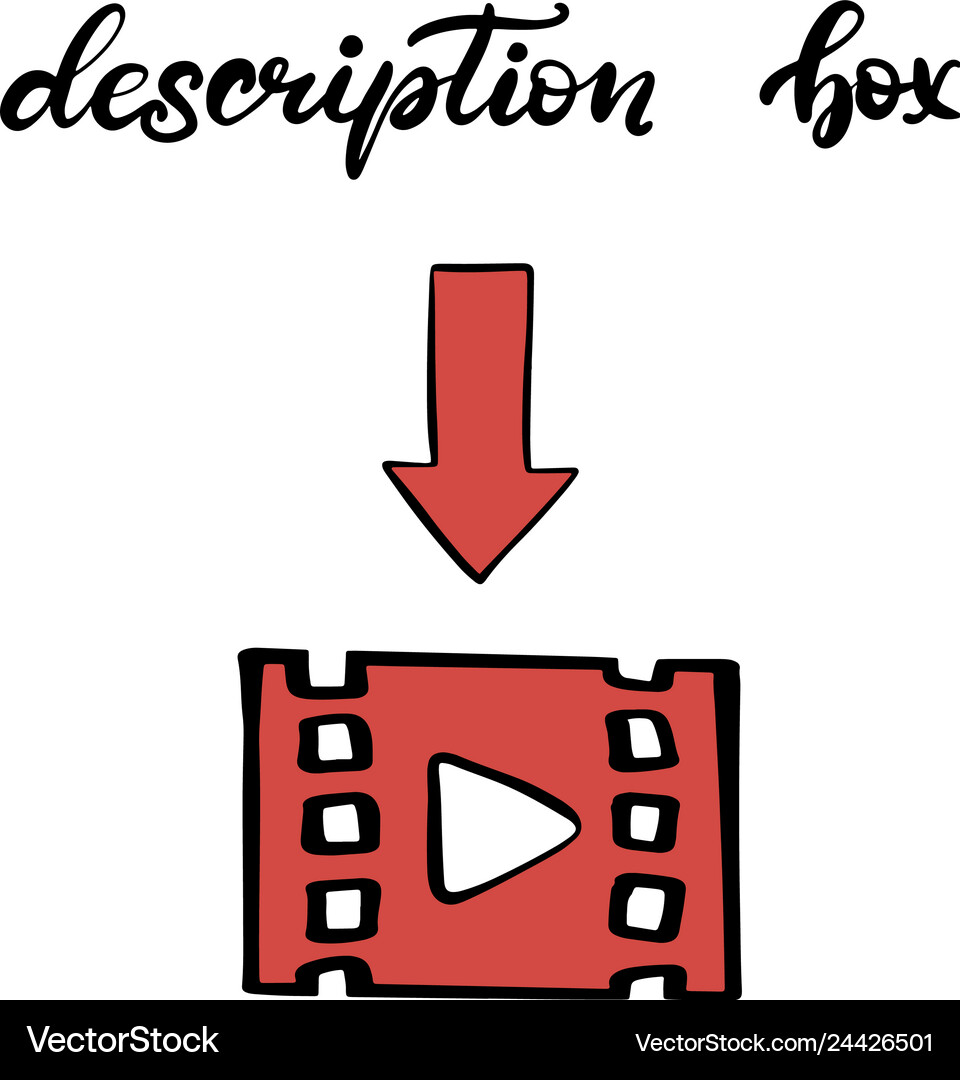 Youtube channel icons lettering set Royalty Free Vector