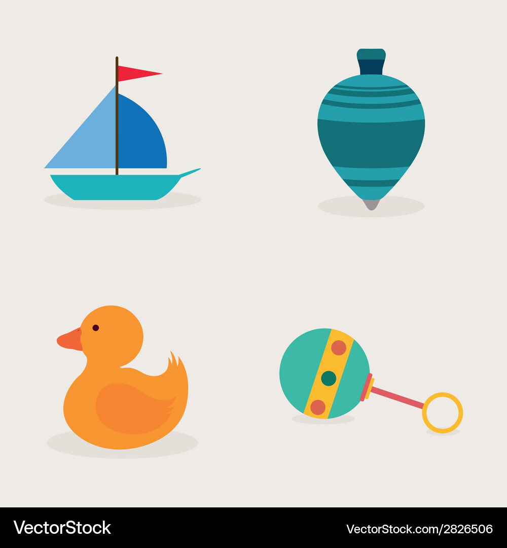 Abstract cute toys on a white background Vector Image