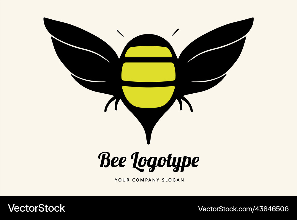 Bee logo design bug Royalty Free Vector Image - VectorStock
