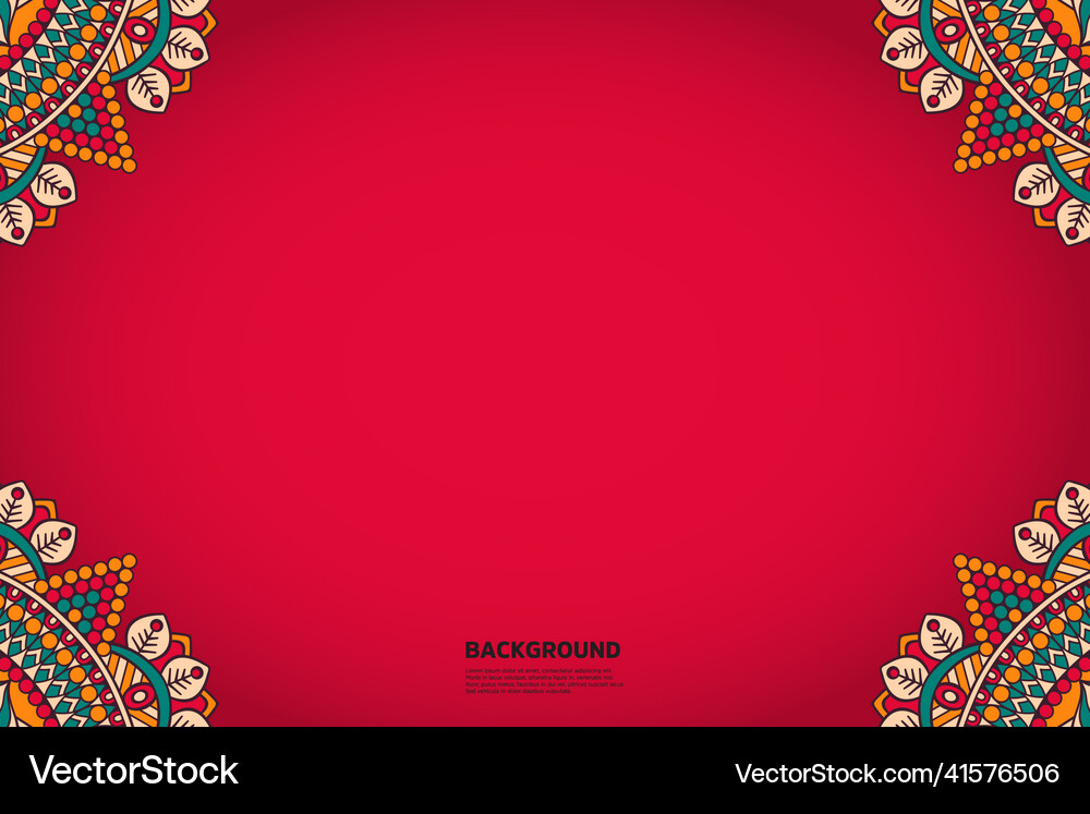 Colorful background in ethnic style with mandala Vector Image