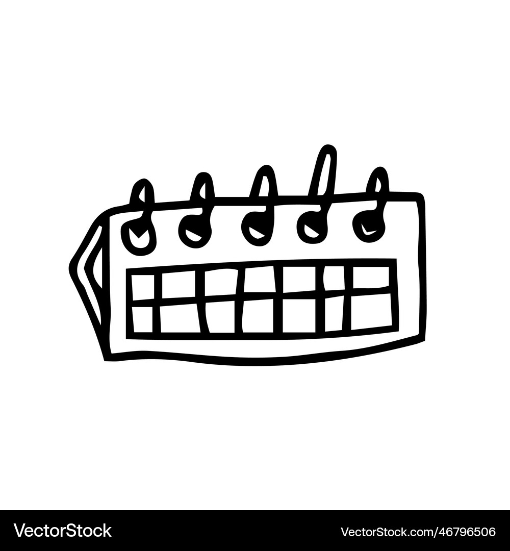 Doodle of the calendar Royalty Free Vector Image