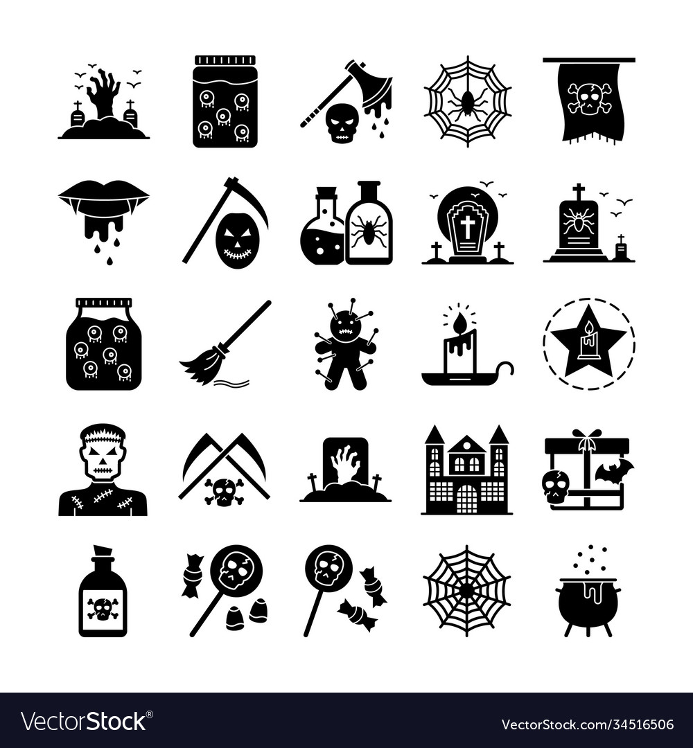 Halloween isolated every single icon can be easi Vector Image