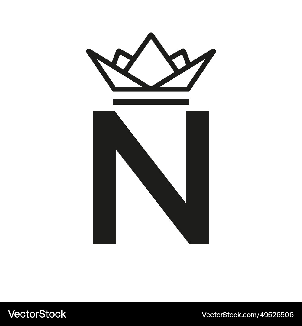Initial letter n crown logo for beauty Royalty Free Vector