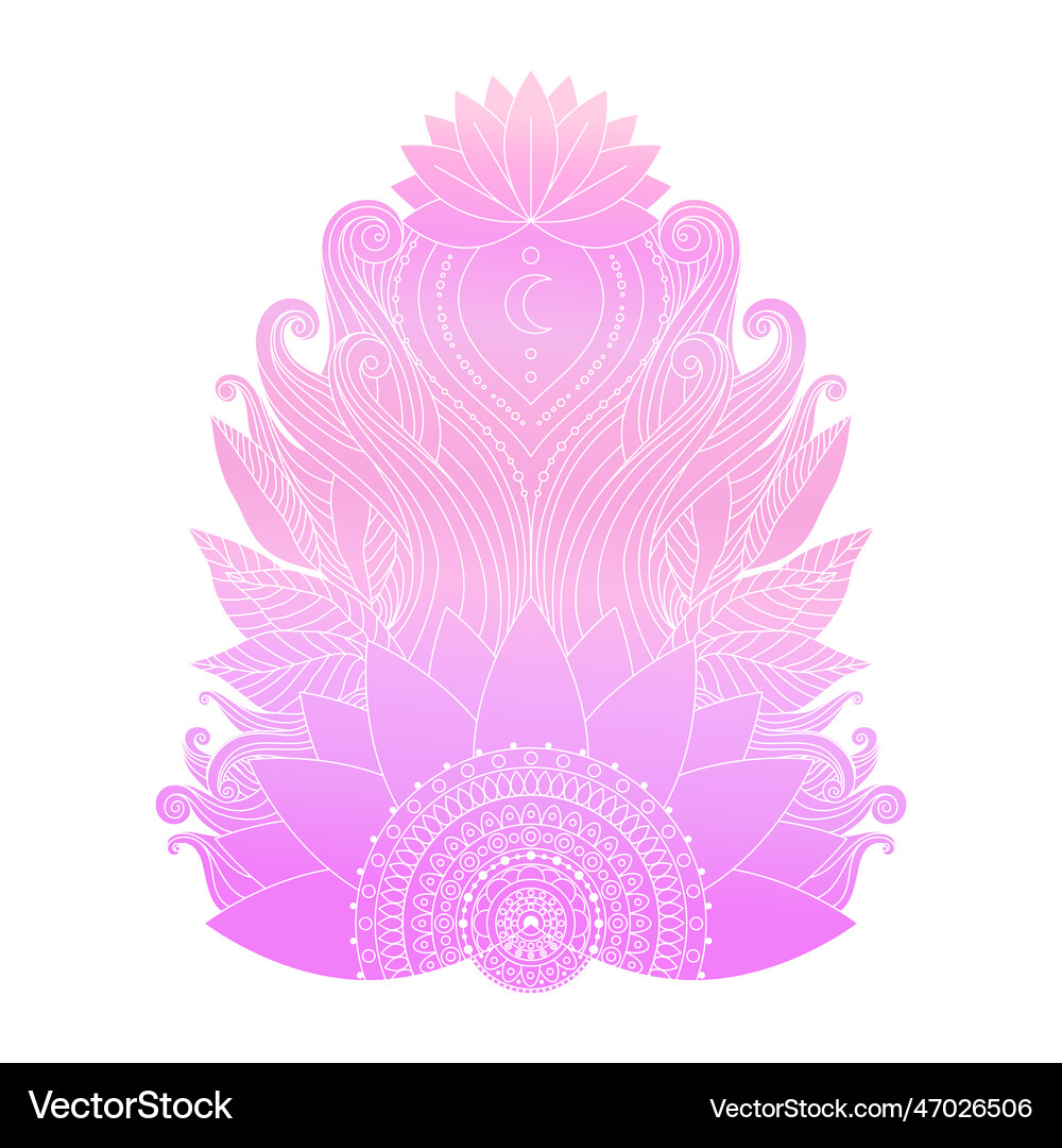 Pink lotus flower isolated Royalty Free Vector Image