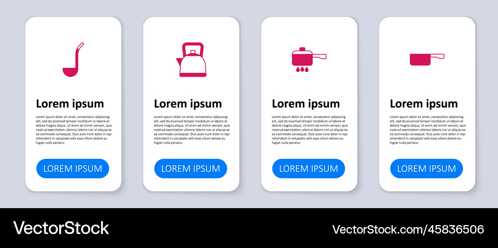 Set frying pan cooking pot on fire kettle with Vector Image