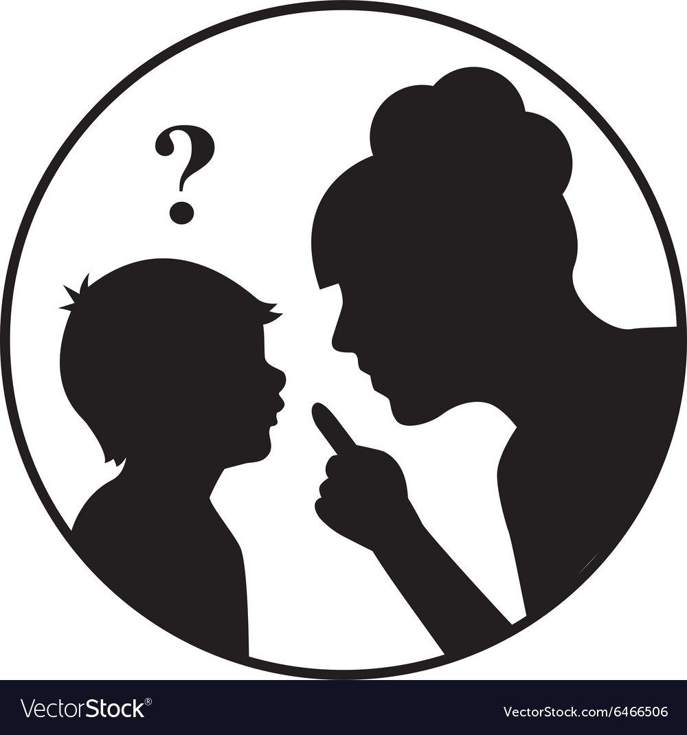 Silhouette mother scolds a child Royalty Free Vector Image Silhouette mother scolds a child Royalty Free Vector Image
