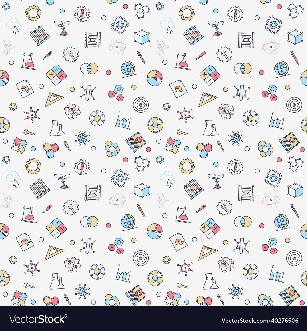 Stem creative seamless background - concept Vector Image