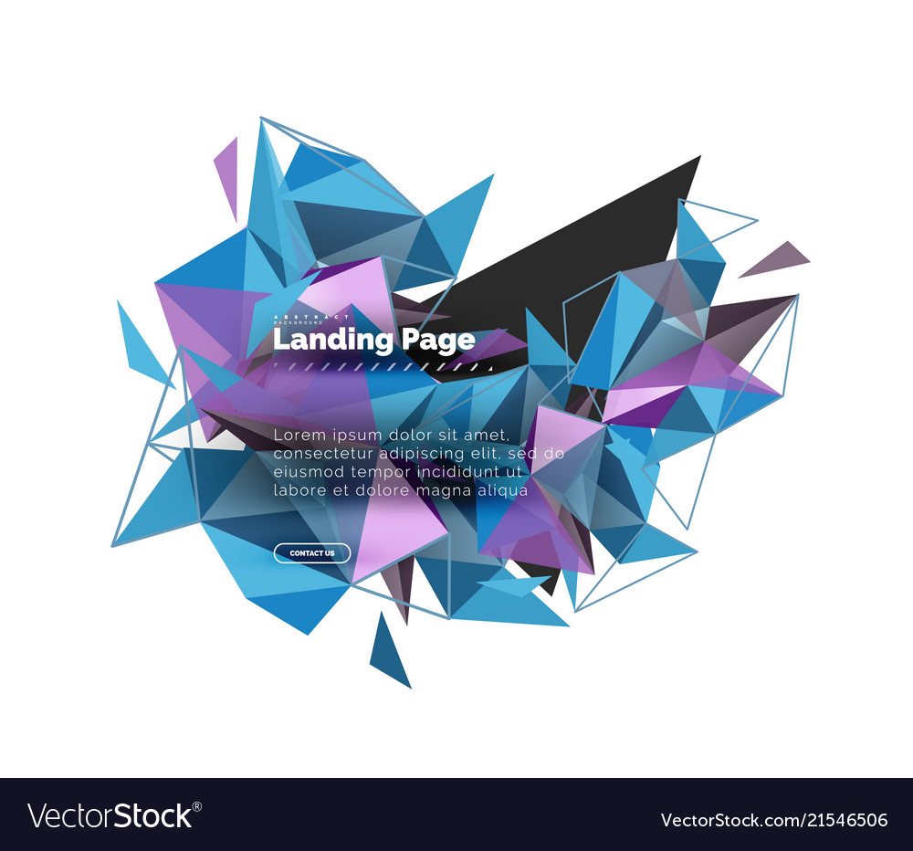 Triangular design abstract background landing Vector Image