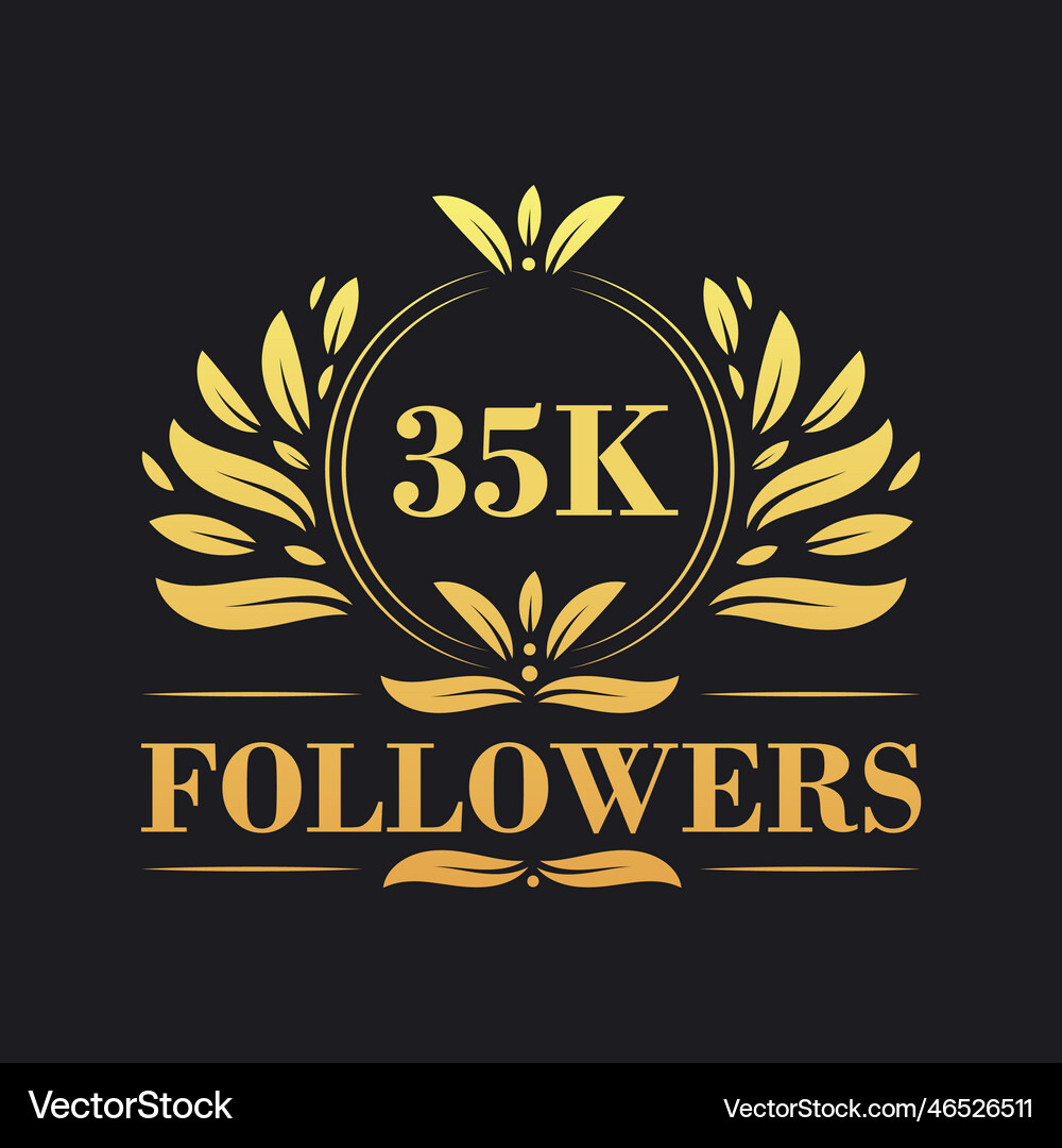 35k followers celebration design luxurious Vector Image