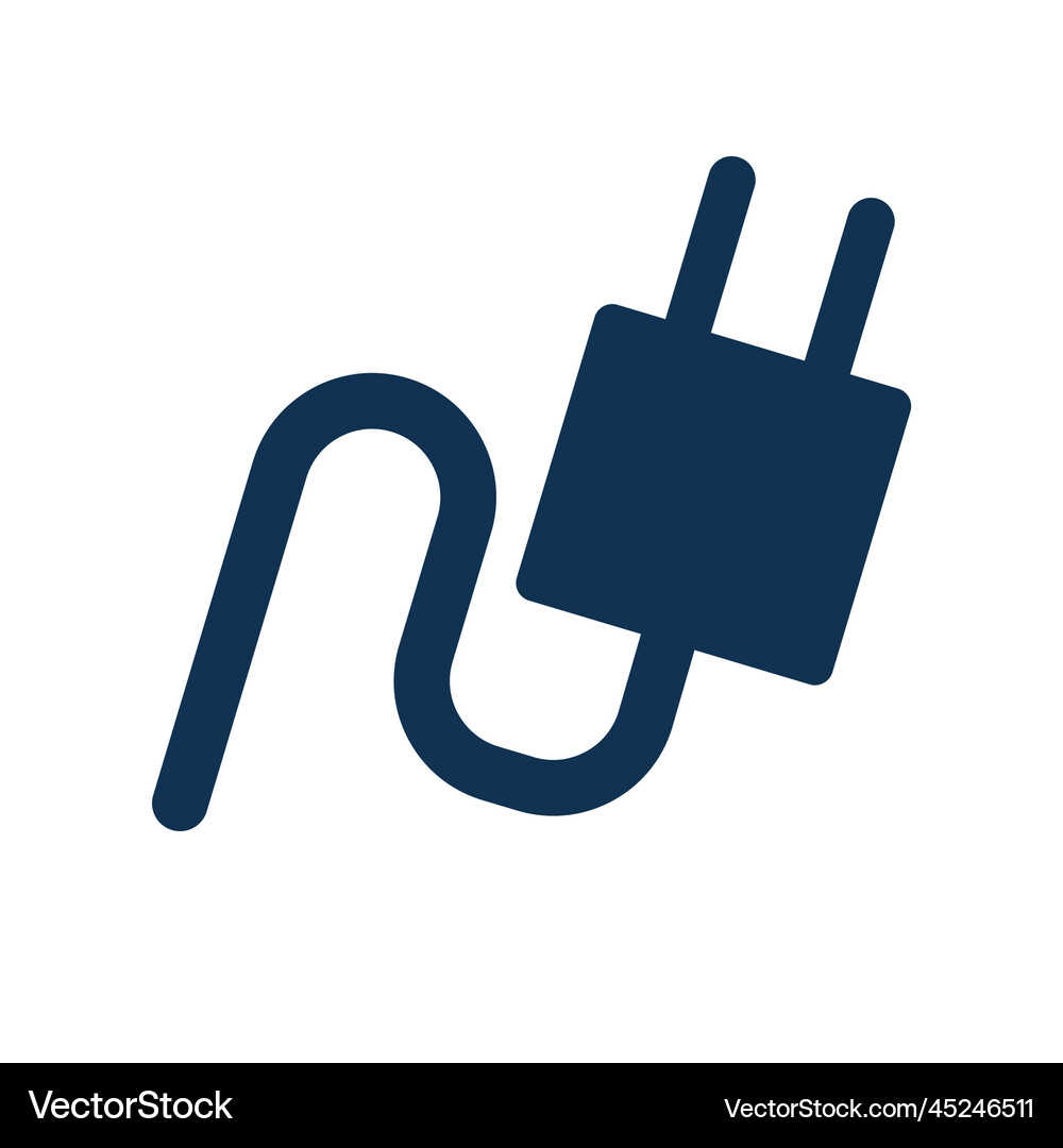 Charger outlet icon or power plug silhouette Vector Image
